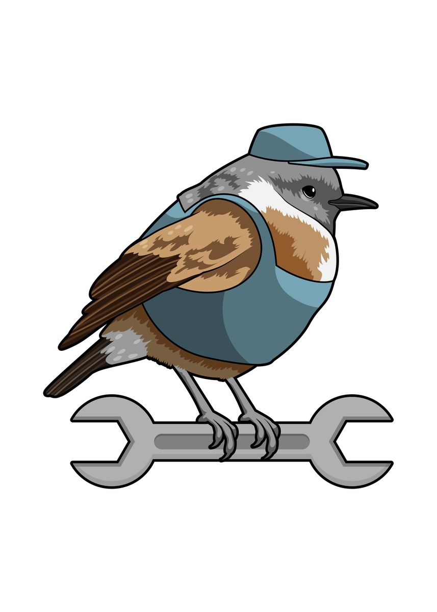 'Bird Craftsman Wrench' Poster, picture, metal print, paint by Markus ...