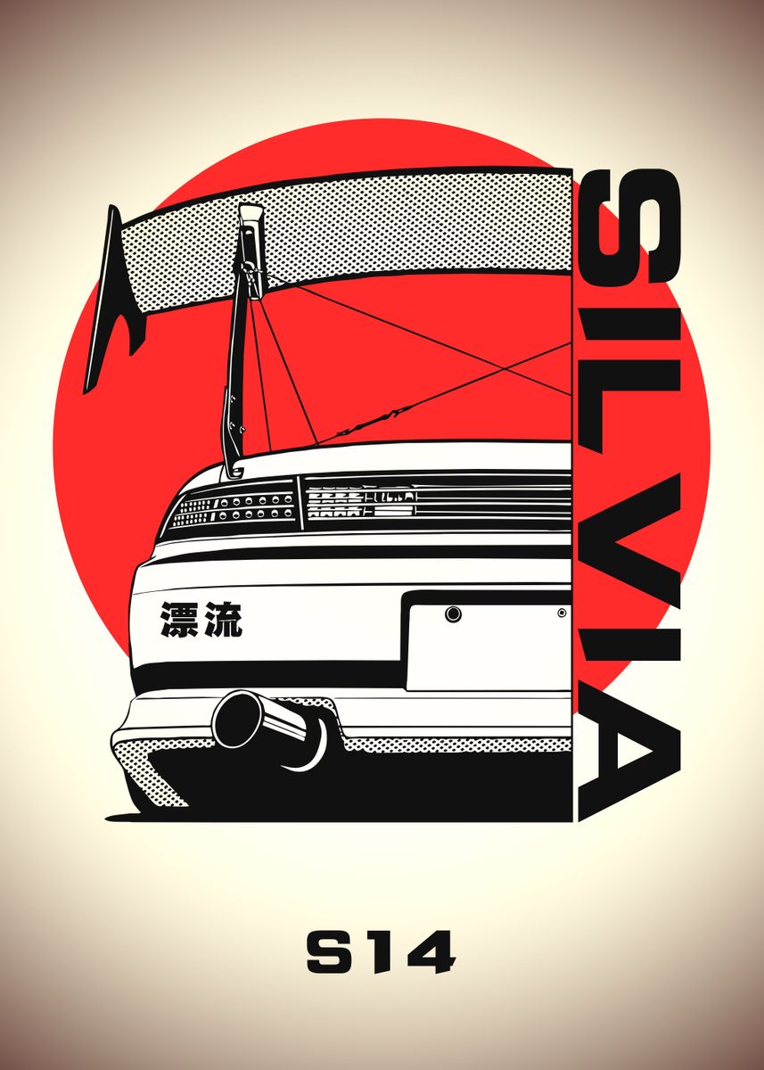 'Nissan Silvia S14' Poster by Faissal Thomas | Displate