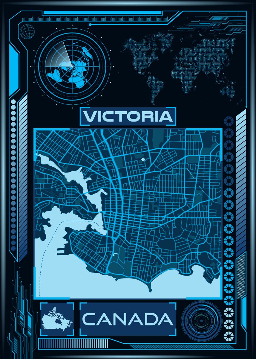'VICTORIA MAP CANADA' Poster by Artistic Paradigms | Displate