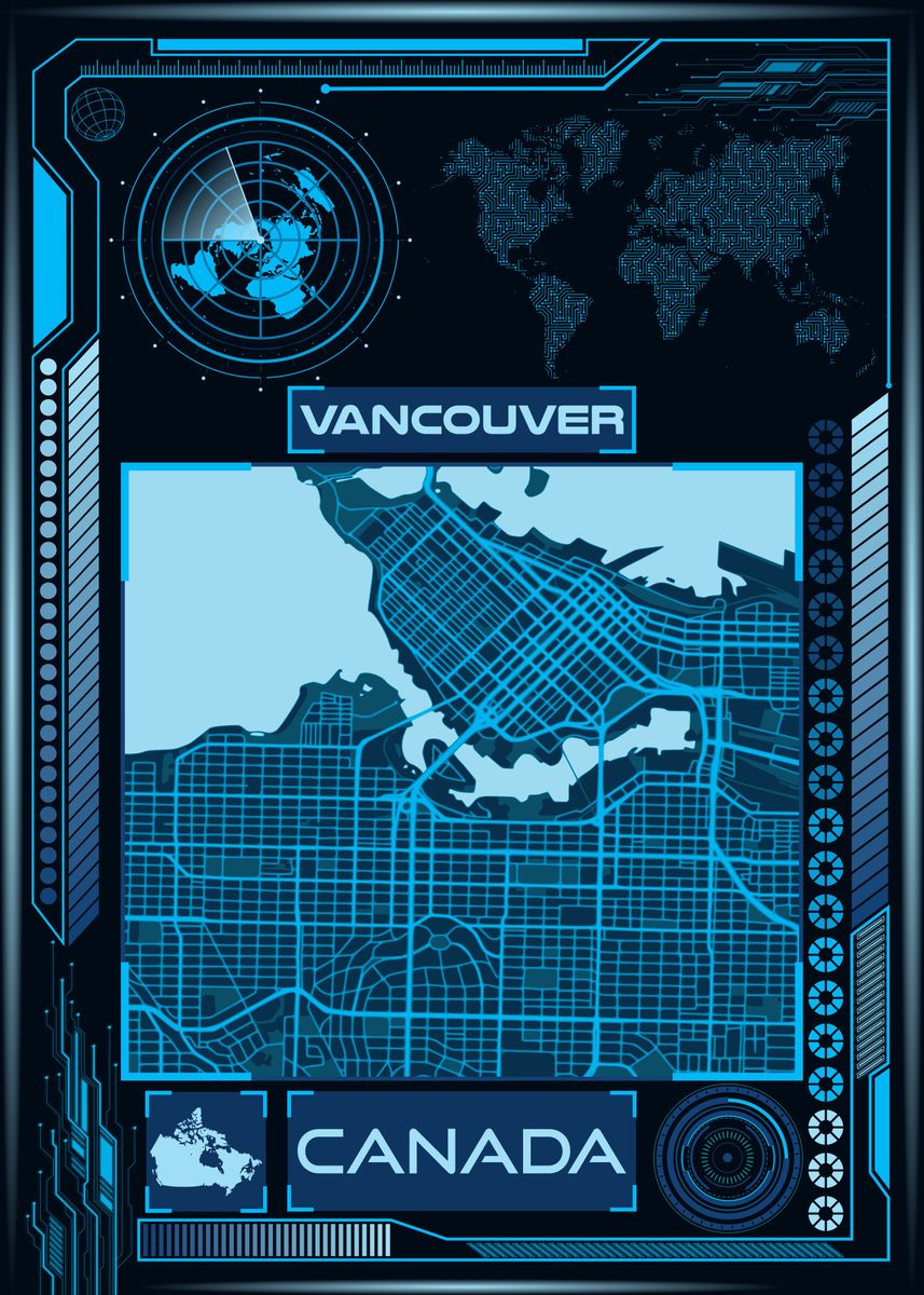 'VANCOUVER MAP CANADA' Poster by Artistic Paradigms | Displate
