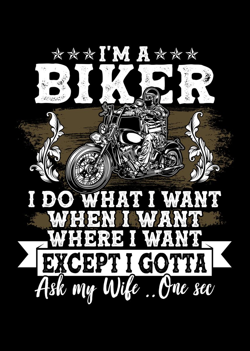 'Funny Motorcycles Graphic' Poster, picture, metal print, paint by ...