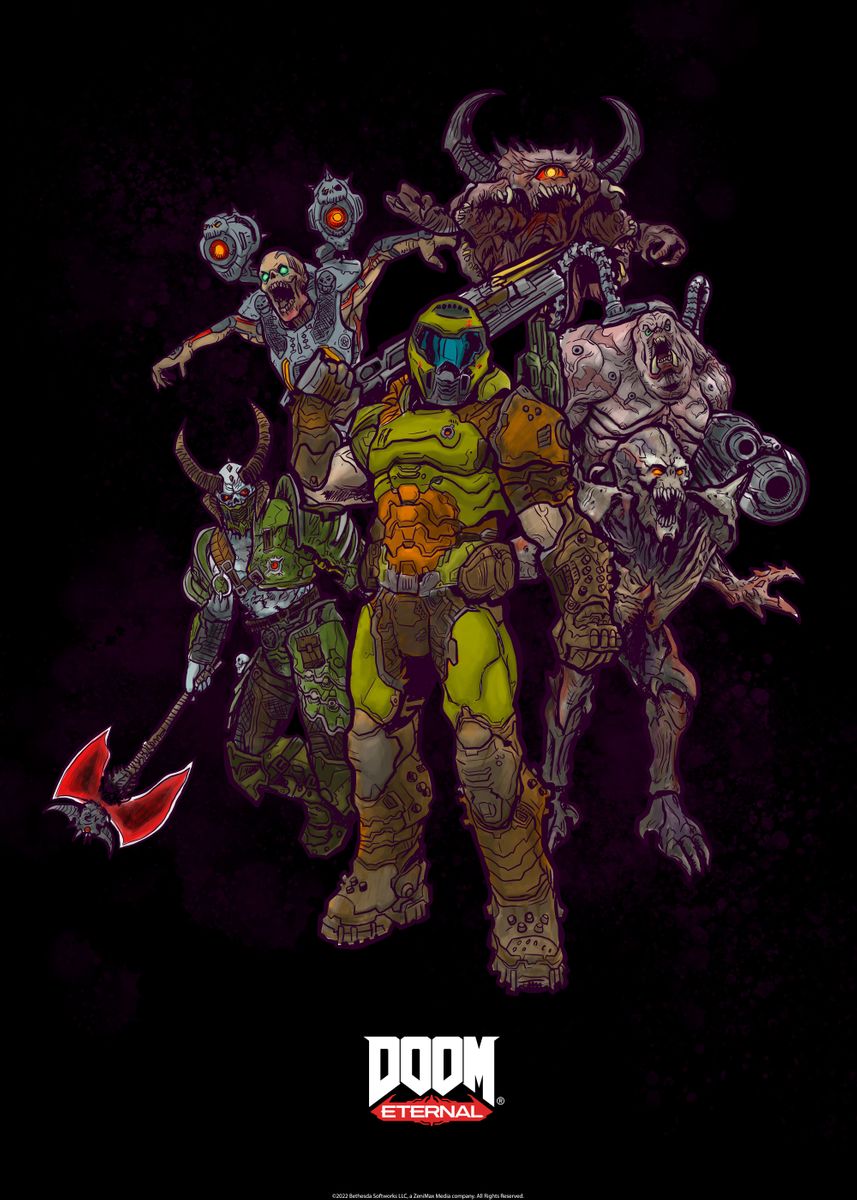 'Doom Slayer' Poster, picture, metal print, paint by DOOM | Displate