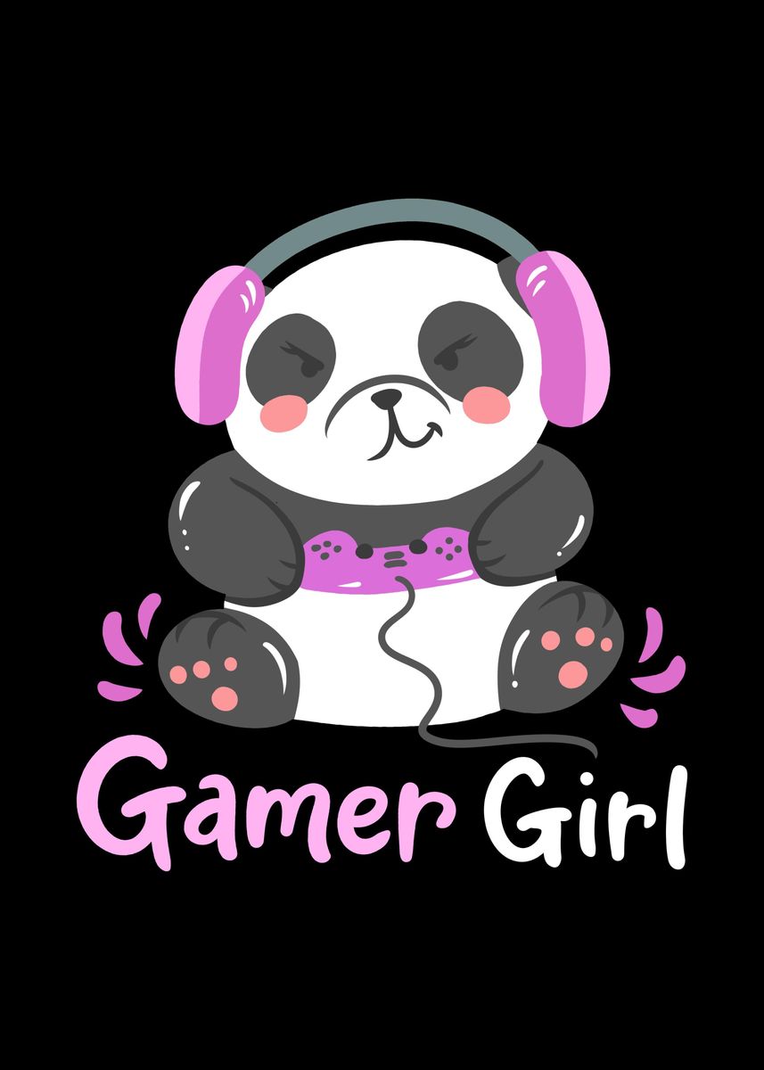 'Gamer Girl Panda' Poster by Mealla | Displate