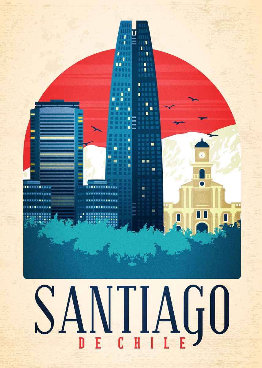 'Santiago De Chile City' Poster by BestPrints | Displate