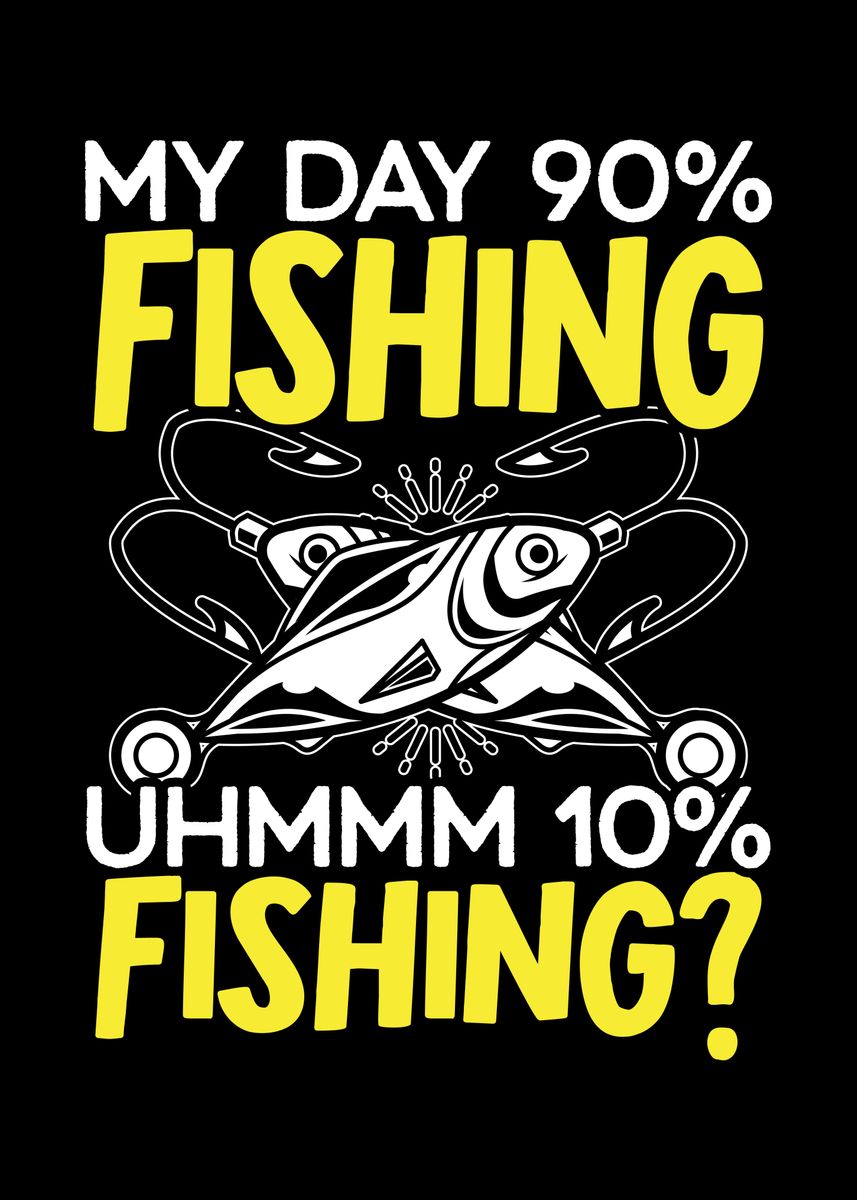 'Funny Fishing' Poster, picture, metal print, paint by NAO | Displate
