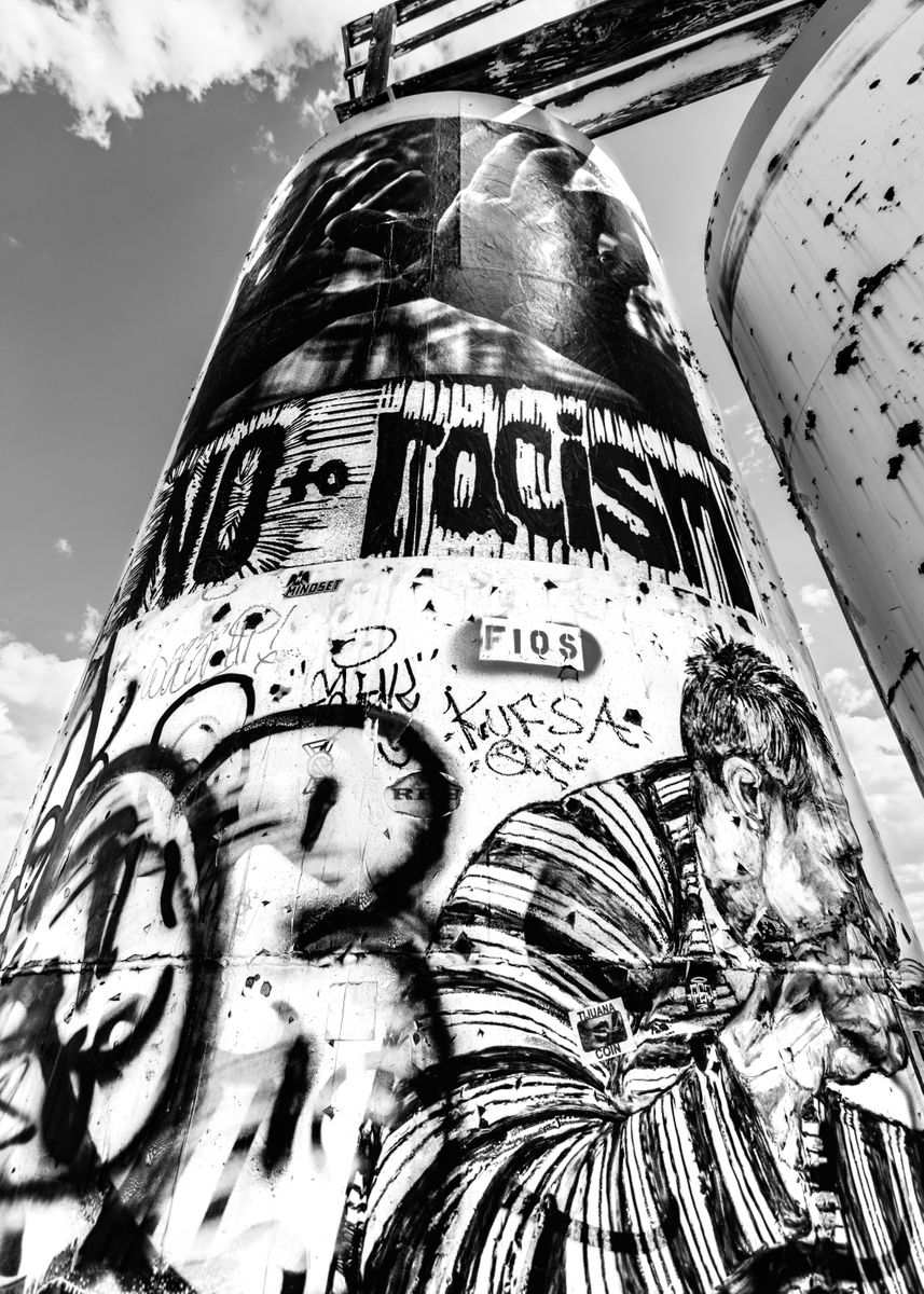 'No To Racism' Poster, picture, metal print, paint by Traveler From The ...