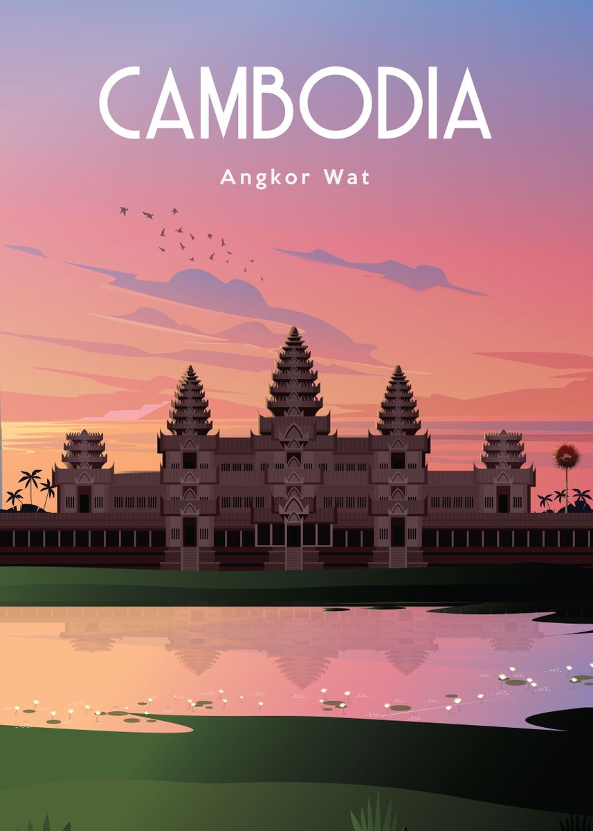 'Cambodia 1' Poster, picture, metal print, paint by Caravan Studio ...