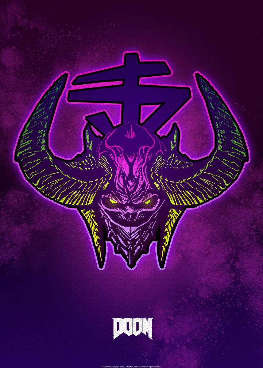 'Horns' Poster, picture, metal print, paint by DOOM | Displate