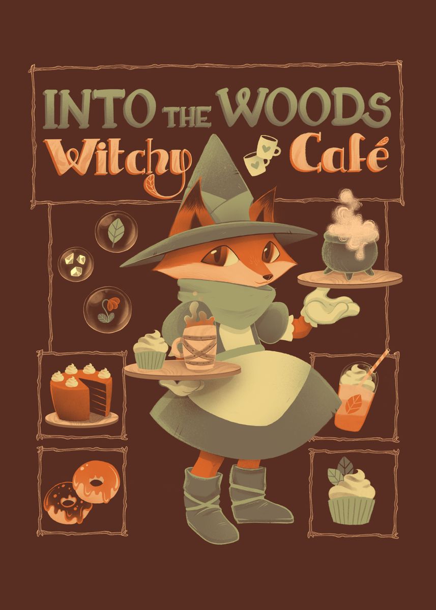 'Witchy Coffee bar ' Poster, picture, metal print, paint by Erika ...