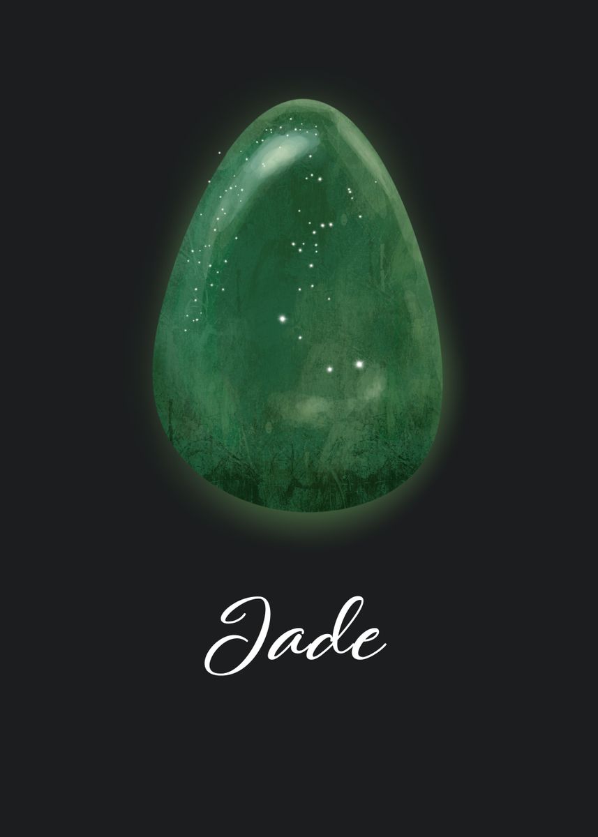 'Crystal Gemstone Jade' Poster, picture, metal print, paint by XandYart ...