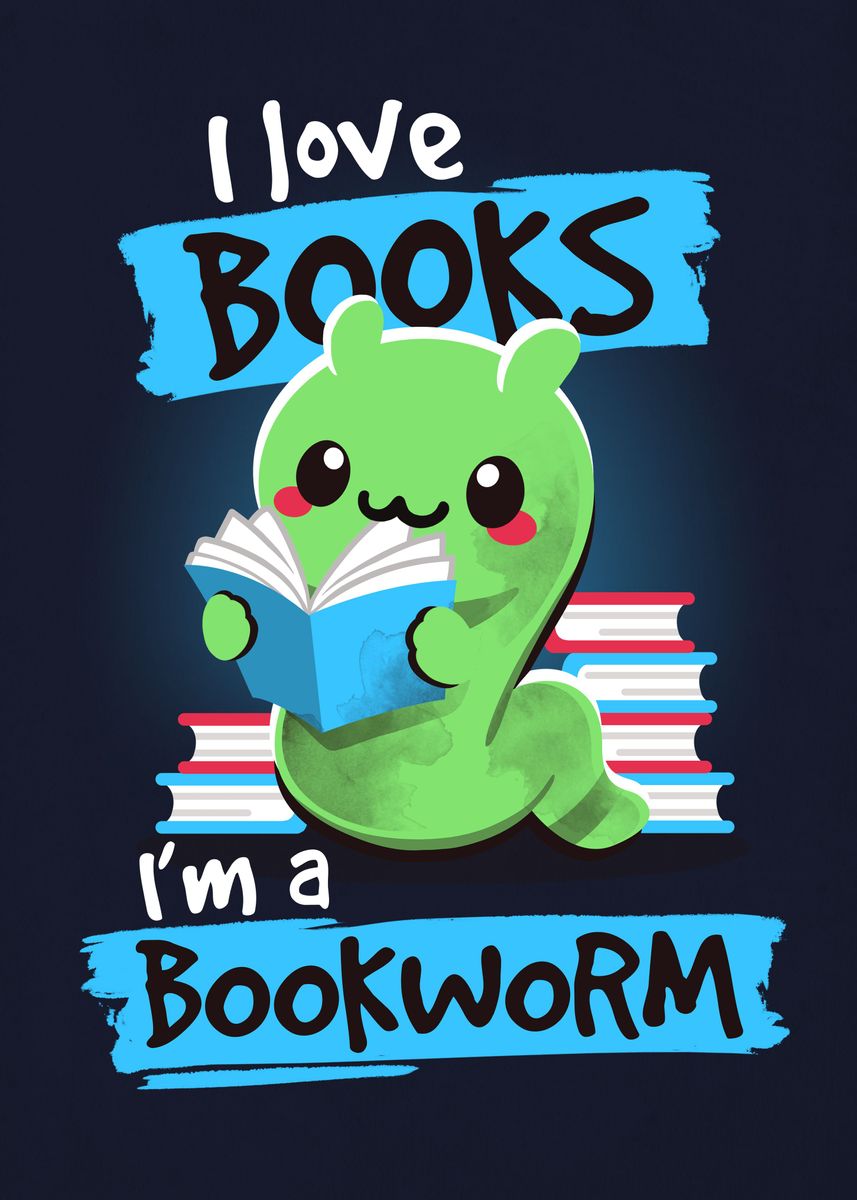 'Bookworm' Poster, picture, metal print, paint by NemiMakeit Fadda ...