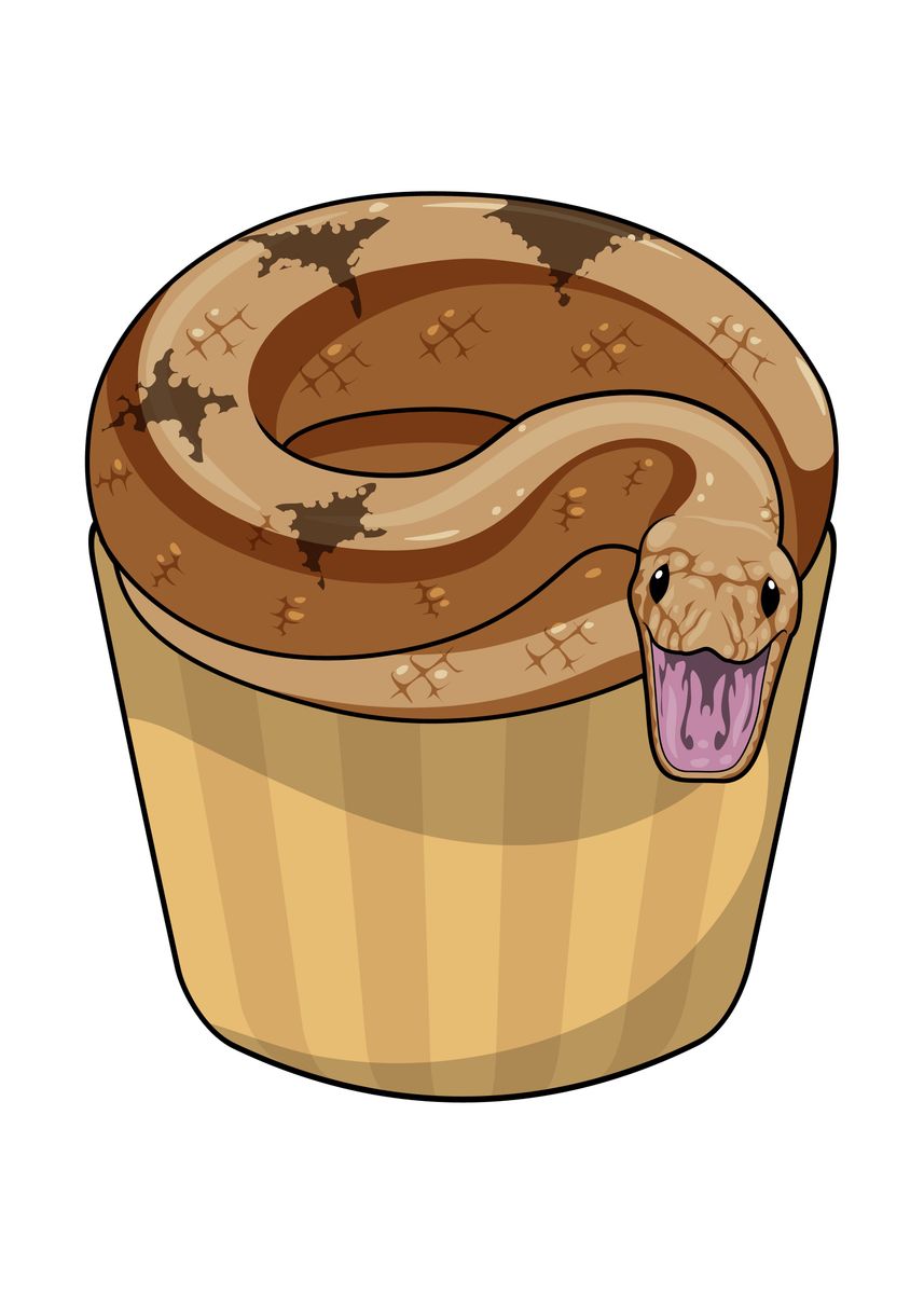 'Snake Muffin' Poster, picture, metal print, paint by Markus Schnabel ...