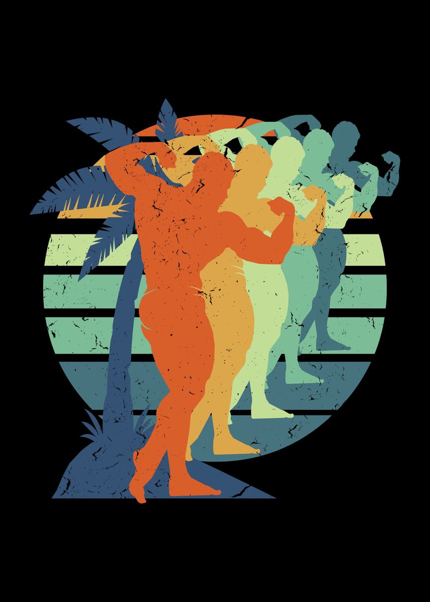 'Retro Bodybuilder Vintage' Poster by ArtLikeWow | Displate