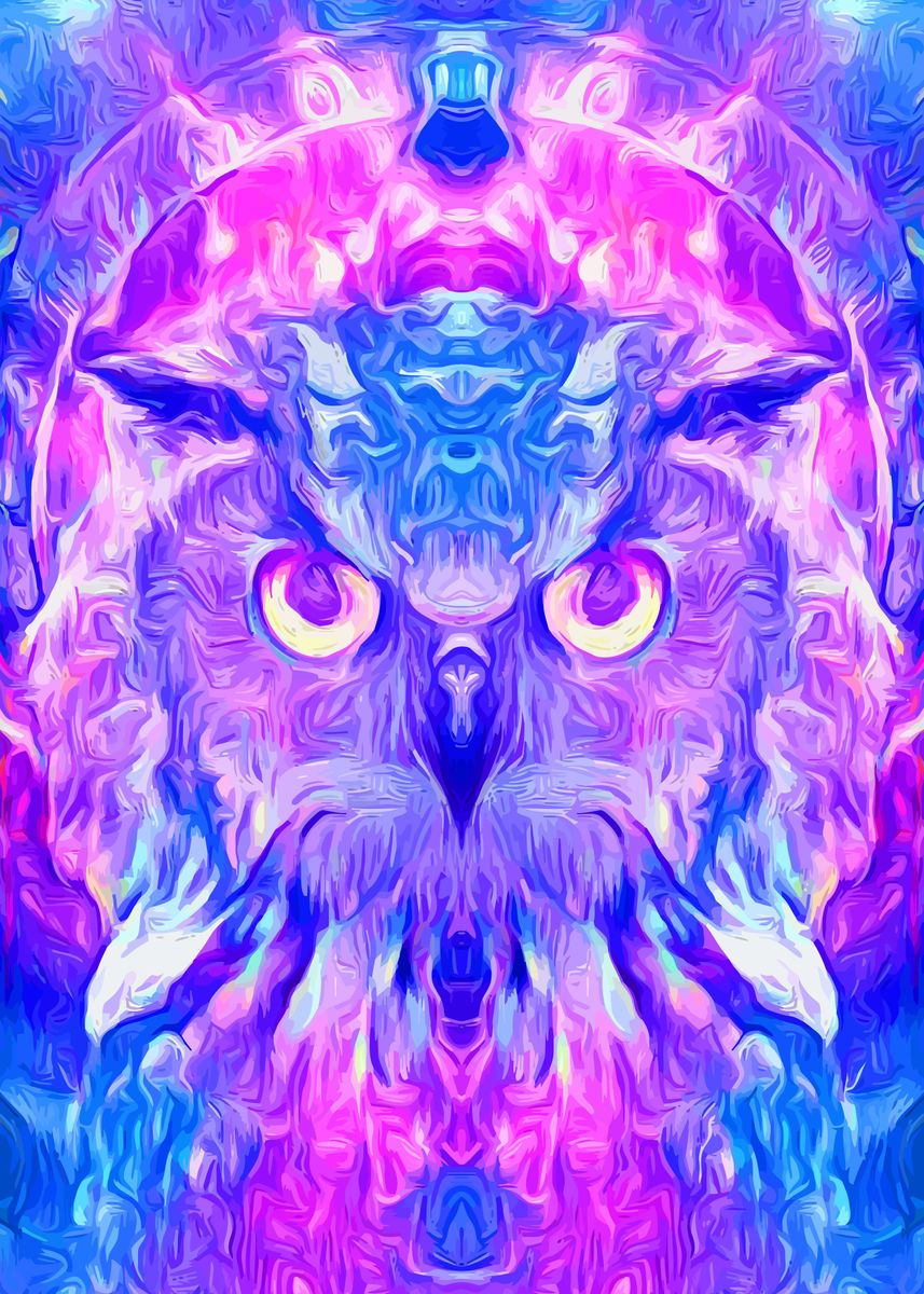 'Owl Space Fantasy' Poster by MasterHead | Displate