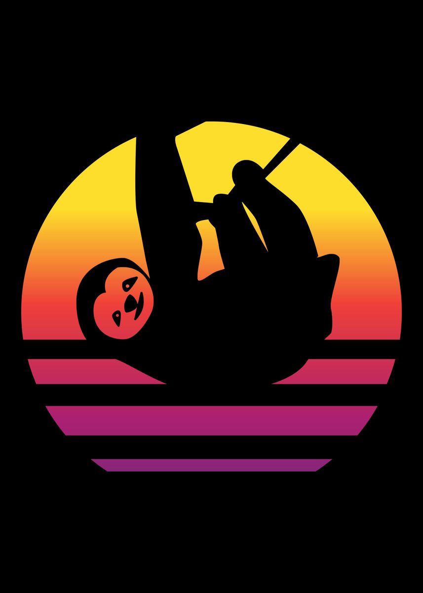 'Sloth Retro Vintage' Poster by royalsigns | Displate