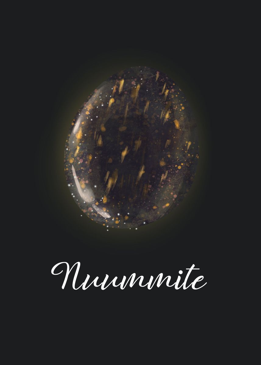 'Crystal Gemstone Nuummite' Poster by XandYart | Displate