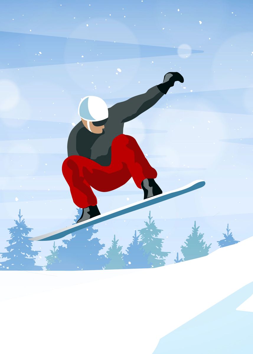 'Snowboarder Winter Sport' Poster by Max Ronn | Displate