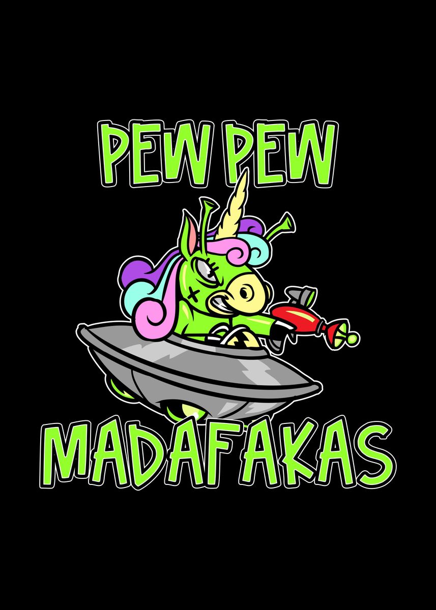 'Alien Unicorn' Poster, picture, metal print, paint by ninarts | Displate