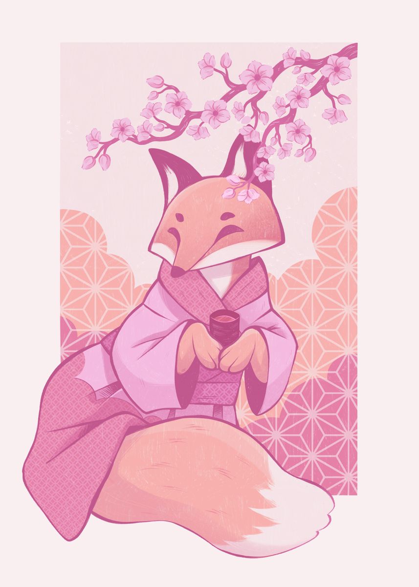 'Cherry tea' Poster, picture, metal print, paint by Erika Biagiola ...