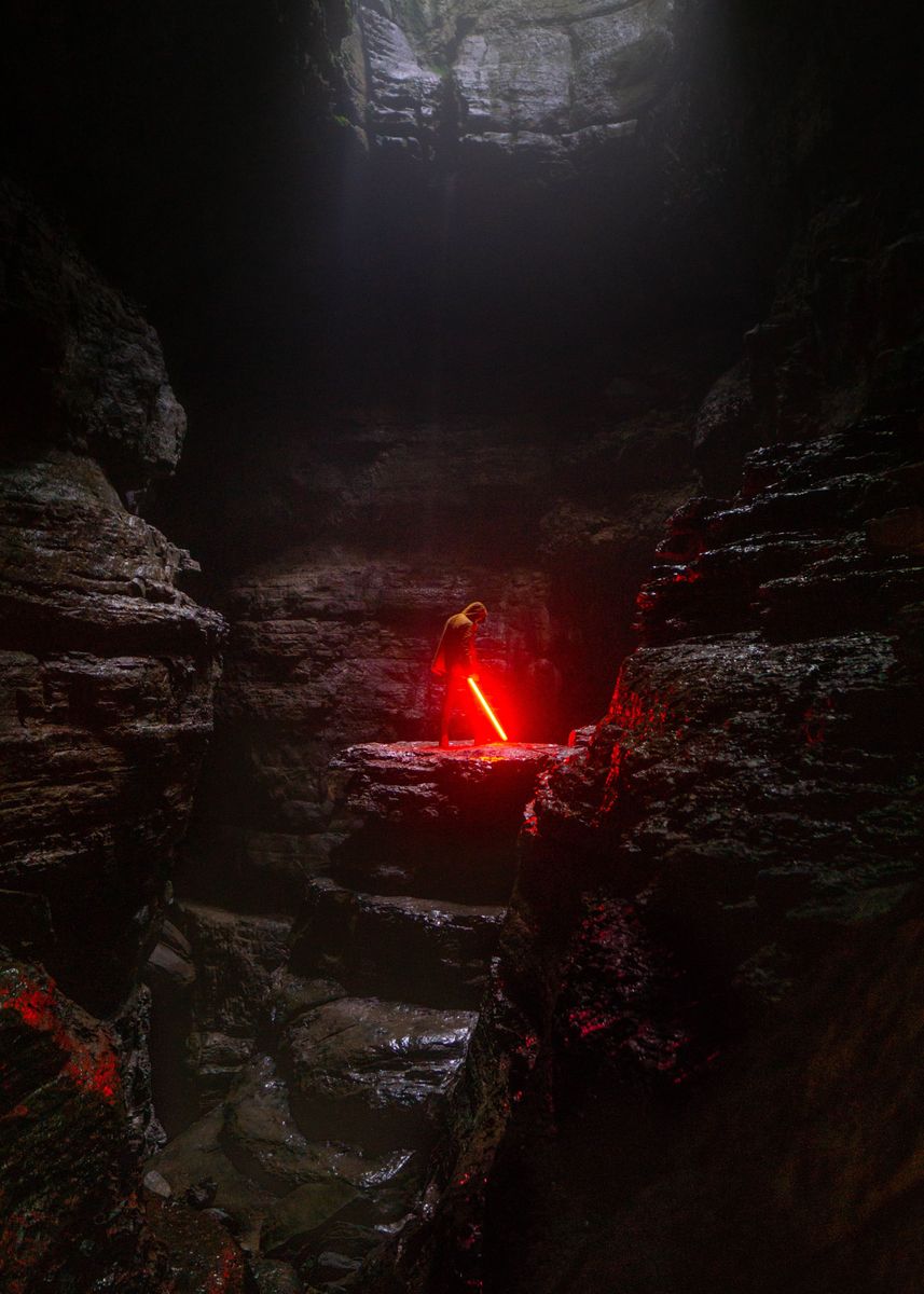 'Red Lightsaber' Poster, picture, metal print, paint by Julian Klemens ...