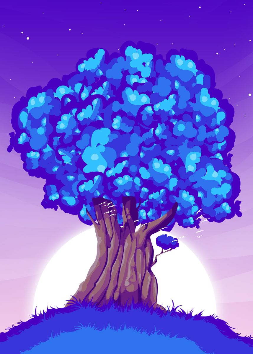 'great tree lofi' Poster, picture, metal print, paint by INSPIRE ...