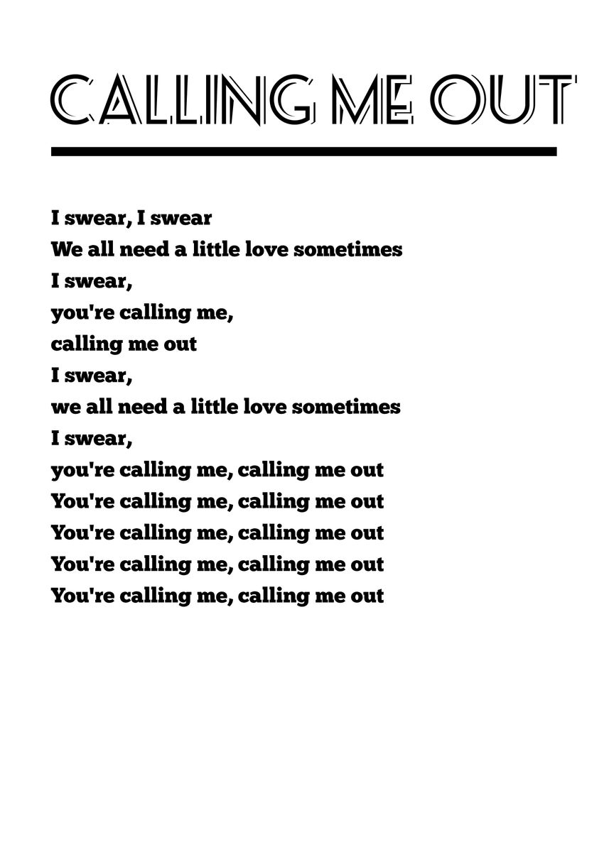 'Calling Me Out' Poster, picture, metal print, paint by Benny Jacobs ...