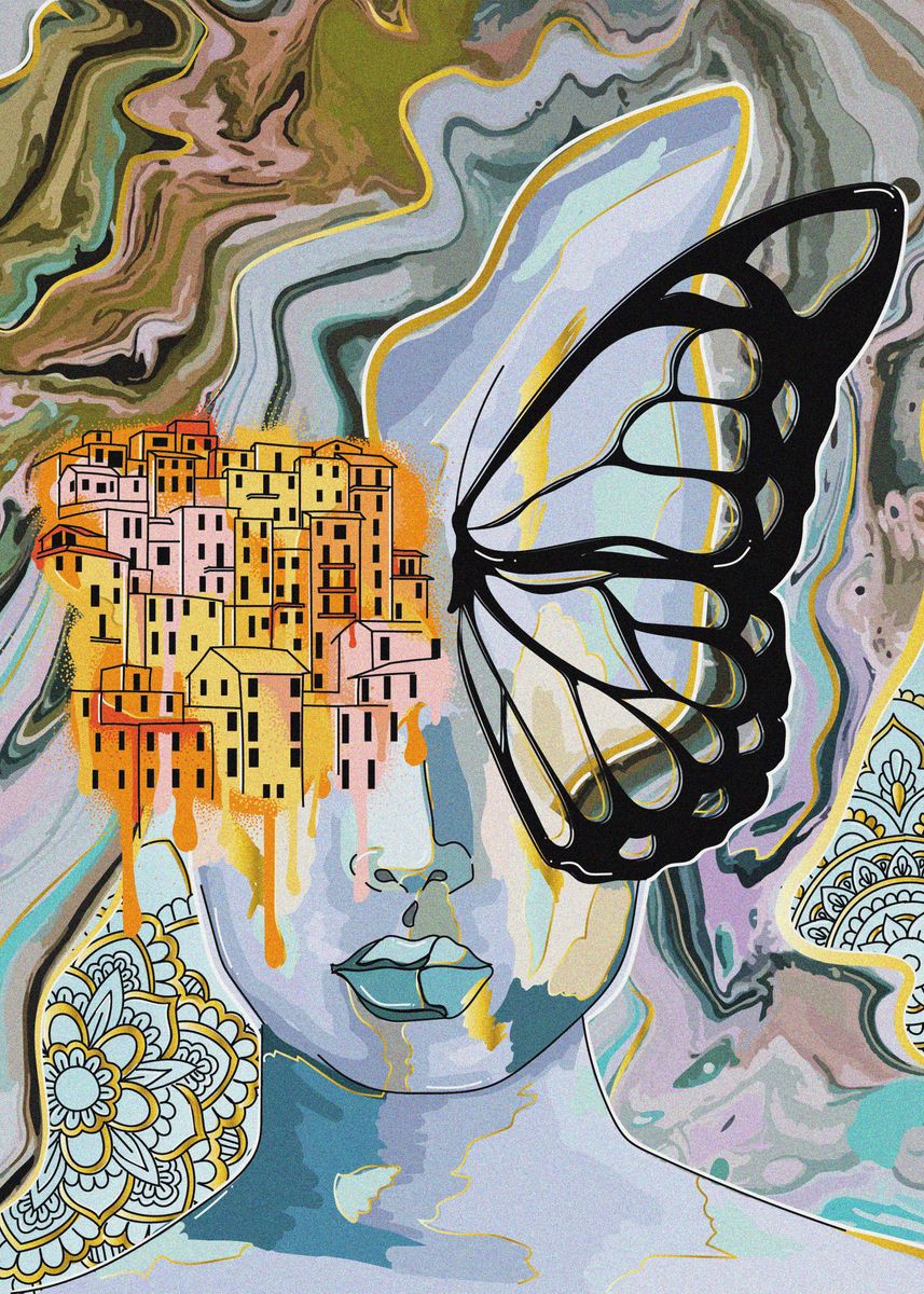 'Fantasy art Italian city' Poster by LunaDreamAddict | Displate