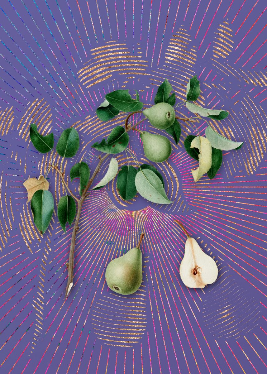 'Violet Vintage Pear 3' Poster by Holy Rock Design | Displate