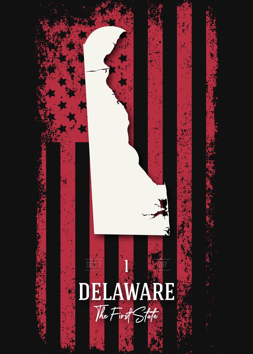 'Delaware State Map USA' Poster by dkDesign | Displate