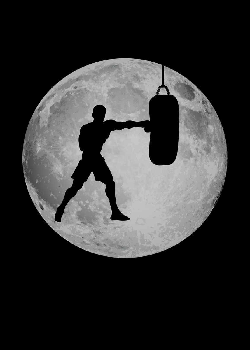 'Moon Boxing' Poster, picture, metal print, paint by Mooon | Displate