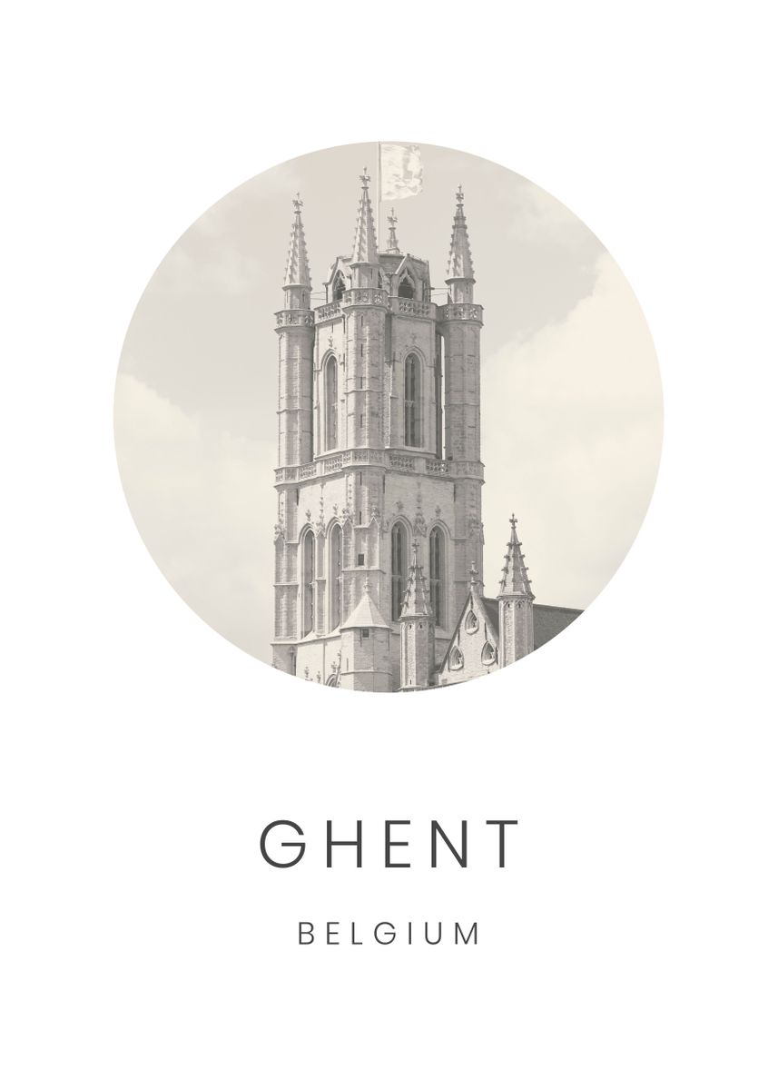'Ghent Belgium' Poster, picture, metal print, paint by Travelfy Art ...