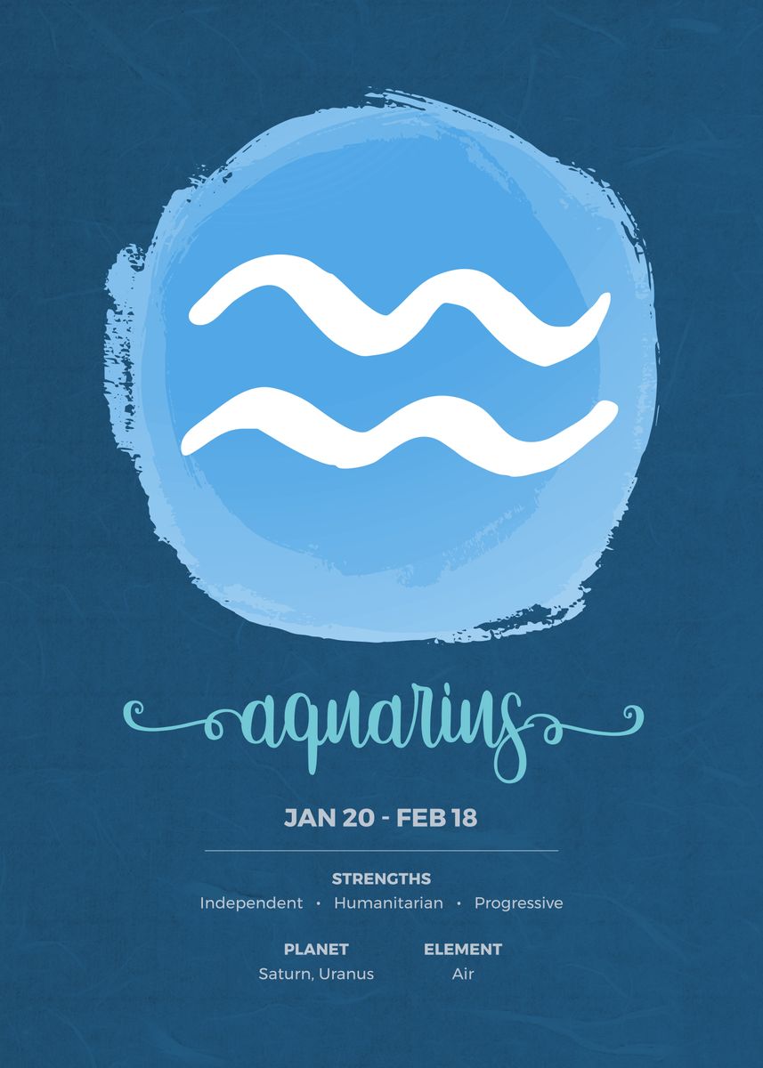 'Aquarius Zodiac Sign' Poster by Ale Borges | Displate