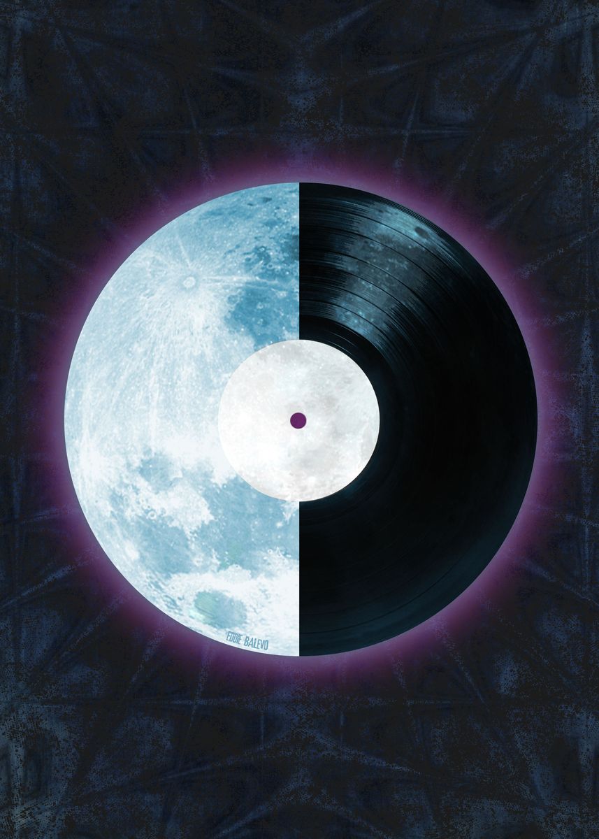'Full Moon Vinyl ' Poster, picture, metal print, paint by John ...