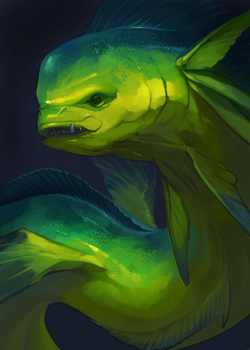 'Mahi Dragon' Poster, picture, metal print, paint by MokinaArt | Displate