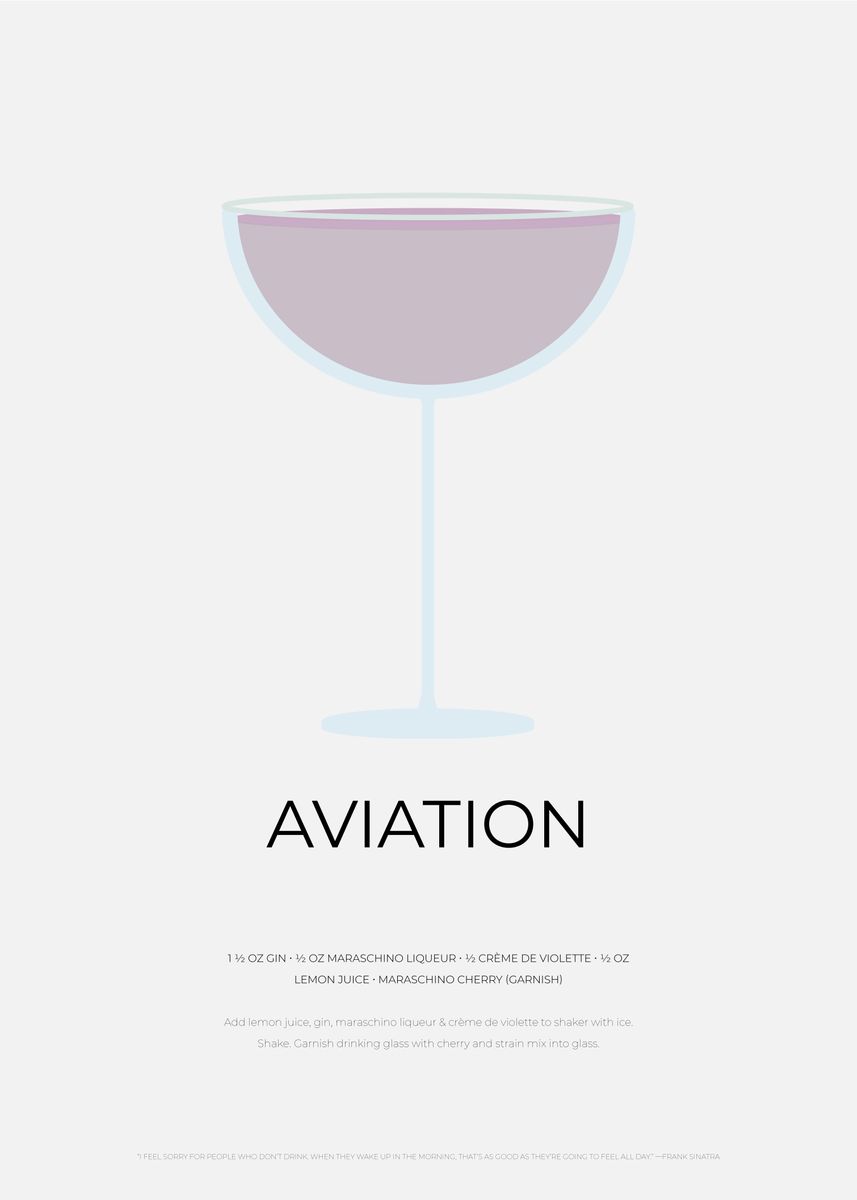 'Aviation Cocktail' Poster, picture, metal print, paint by aio | Displate