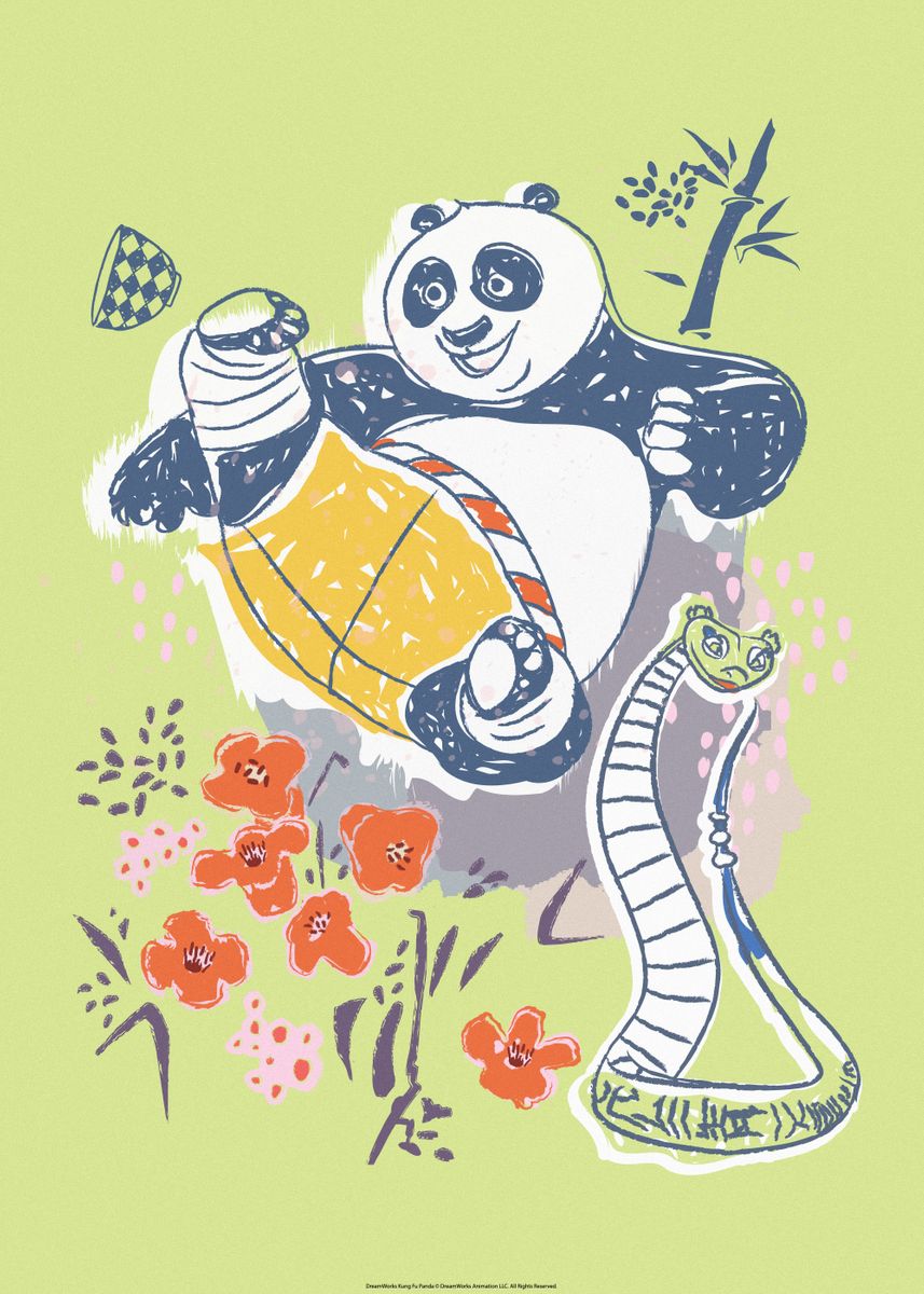 'Po and Viper' Poster, picture, metal print, paint by Kung Fu Panda ...