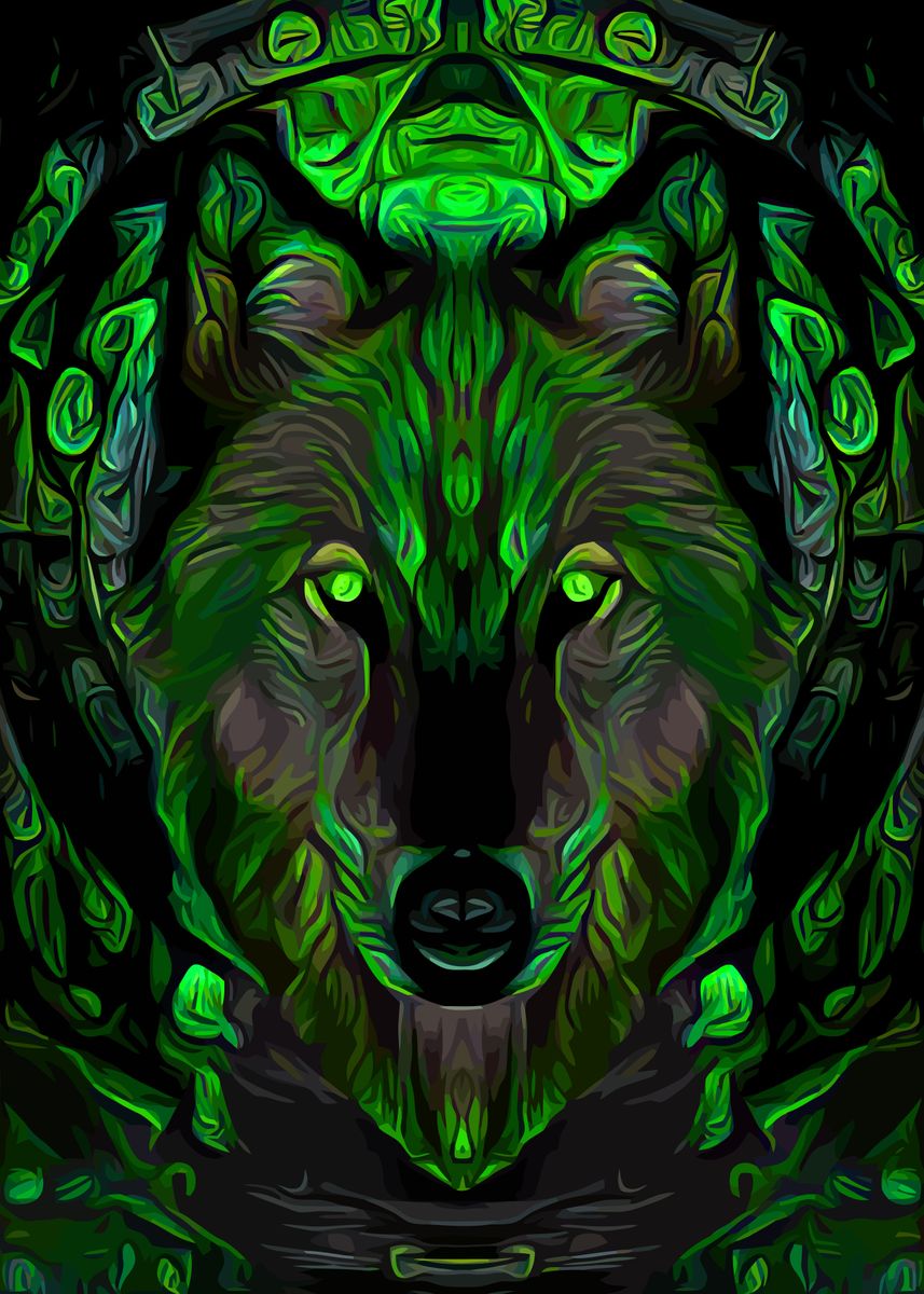 'Space Wolf Alien' Poster, picture, metal print, paint by MasterHead ...