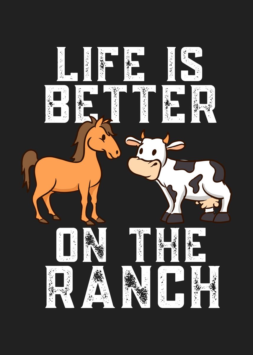 'Life On The Ranch' Poster, picture, metal print, paint by maxdesign ...