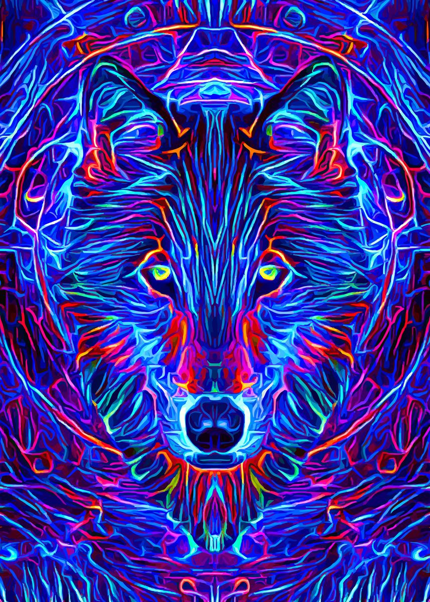 'Wolf Space Spirit Galaxy' Poster by MasterHead | Displate