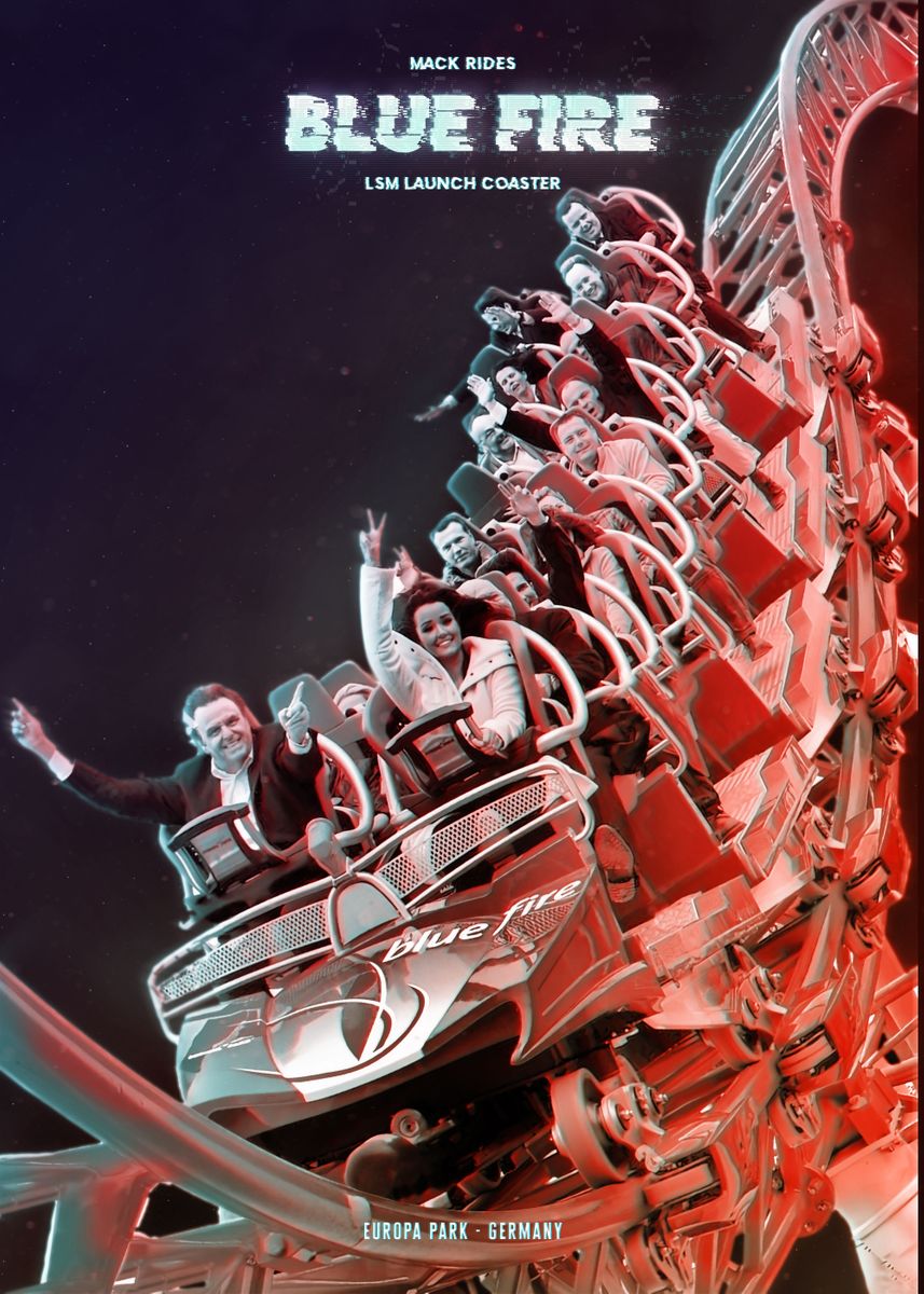 'Blue Fire' Poster, picture, metal print, paint by Maxime Arbez | Displate