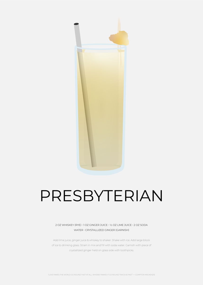 'Presbyterian Cocktail' Poster, picture, metal print, paint by aio ...