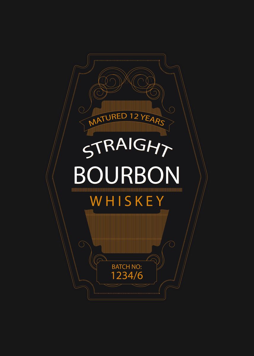 'Bourbon' Poster, picture, metal print, paint by Biopic Studio | Displate