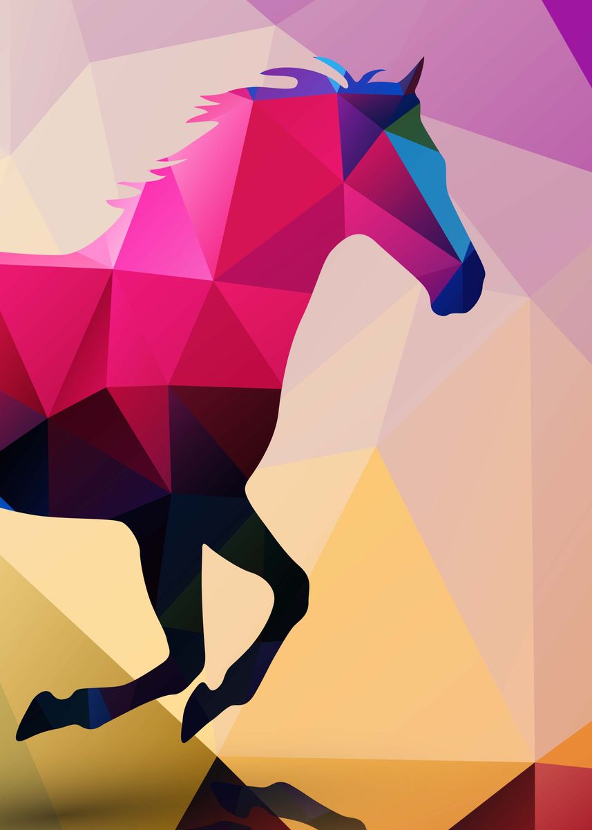 'horse polygon art' Poster by UNIKORN | Displate