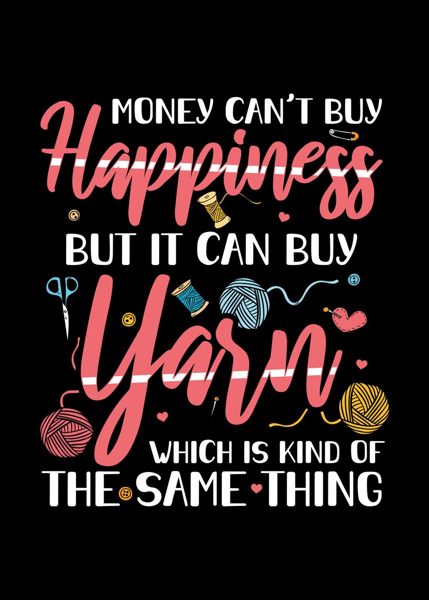 'Knitting Yarn Knit Gifts' Poster, picture, metal print, paint by TW ...