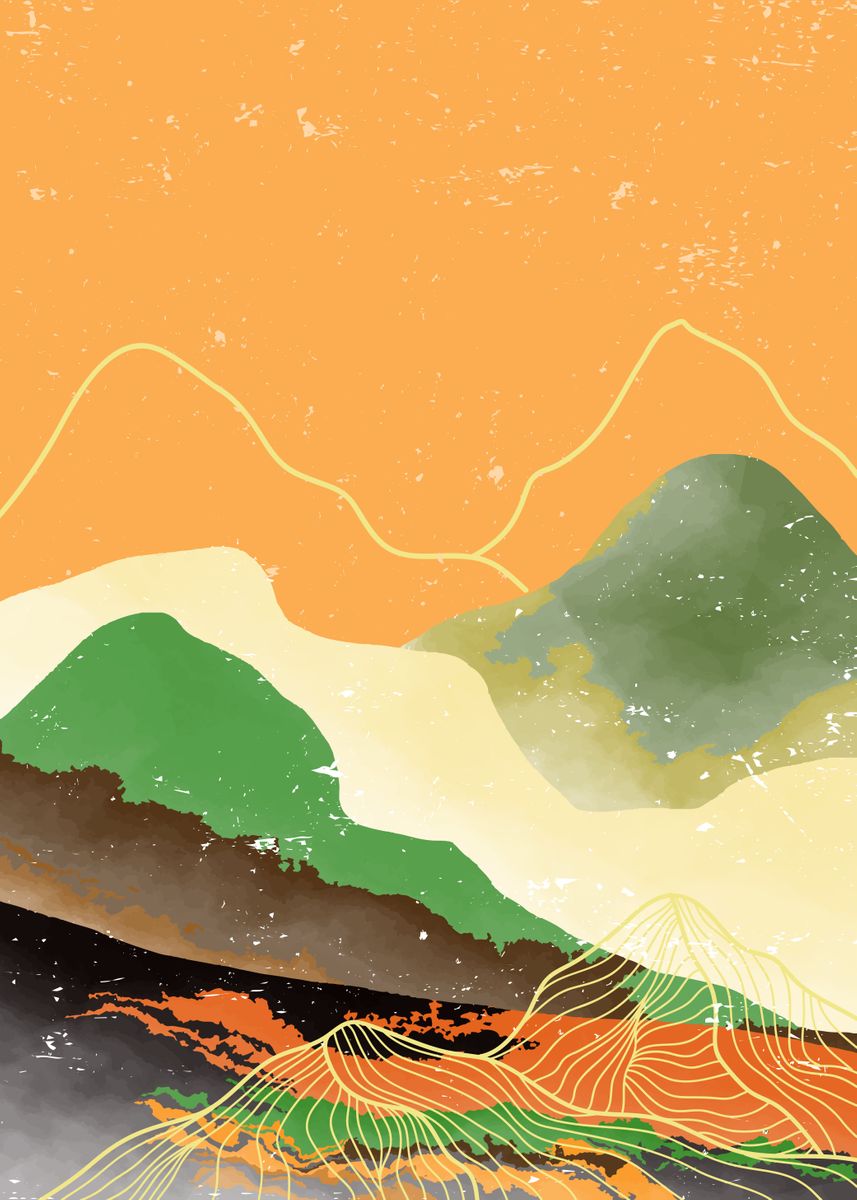'Abstract Mountain art' Poster by budi yanto | Displate