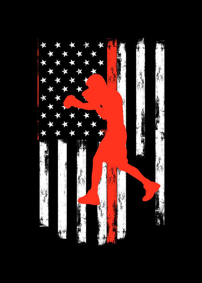 'Boxer American Flag' Poster by Steven Zimmer | Displate