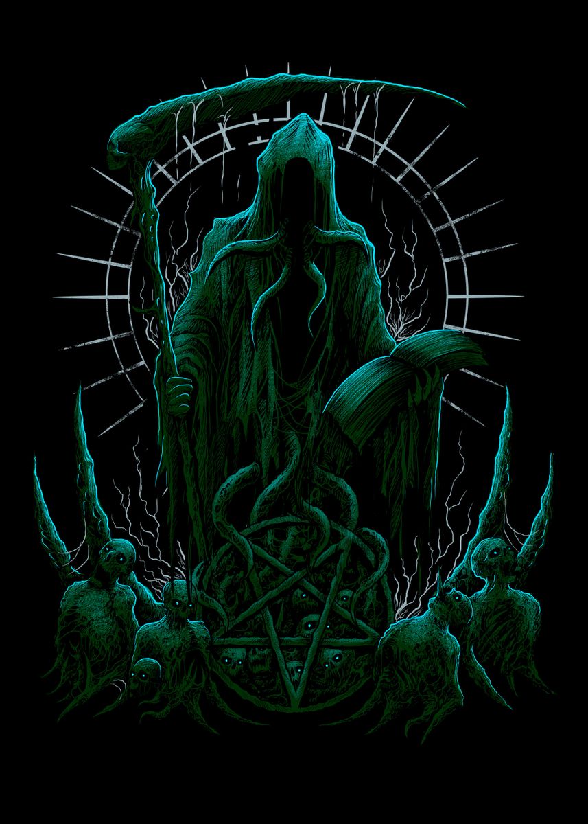 'Gothic 666 Demon Reaper' Poster, picture, metal print, paint by Gothic ...