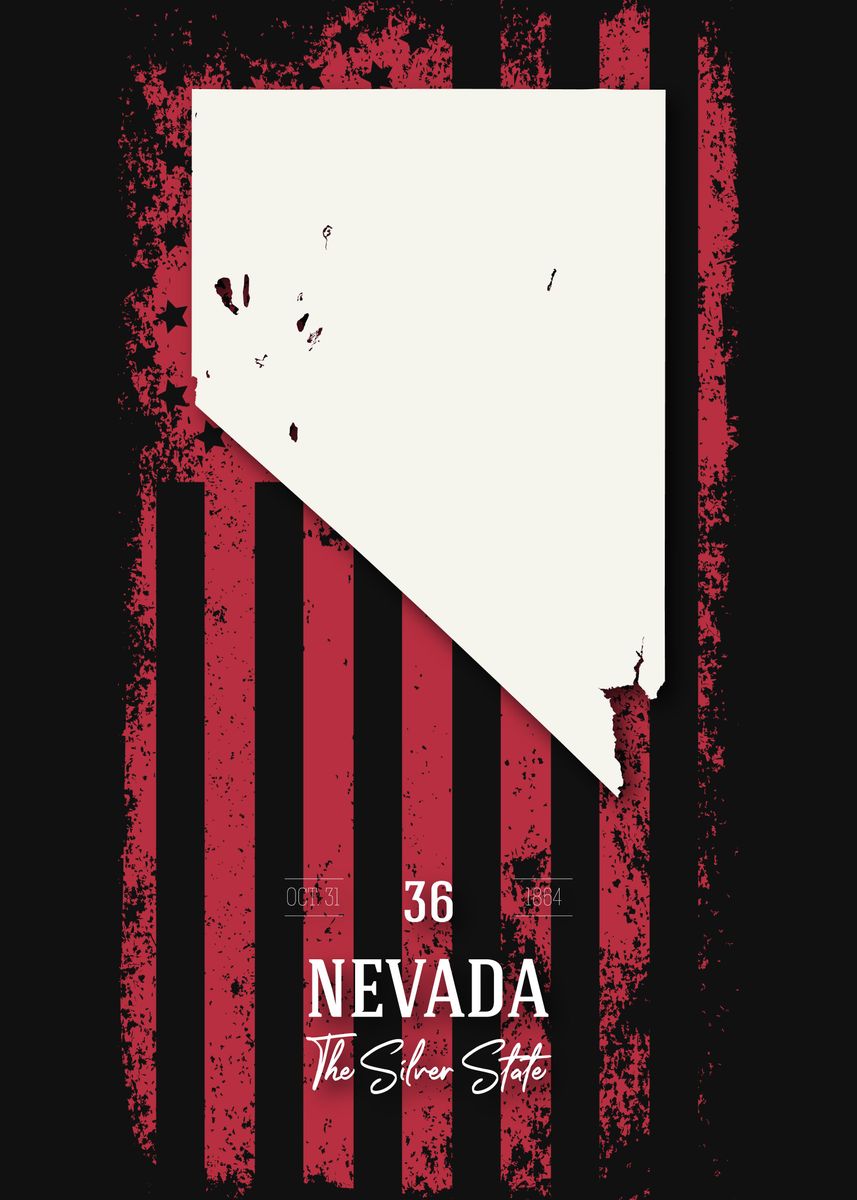 'Nevada State Map USA' Poster by dkDesign | Displate