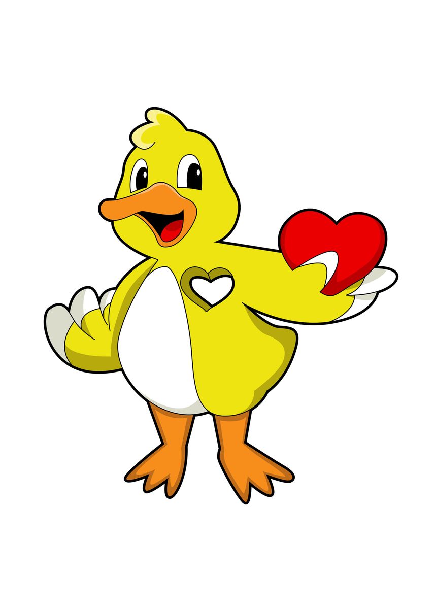 'Duck Love Heart ' Poster, picture, metal print, paint by Markus ...