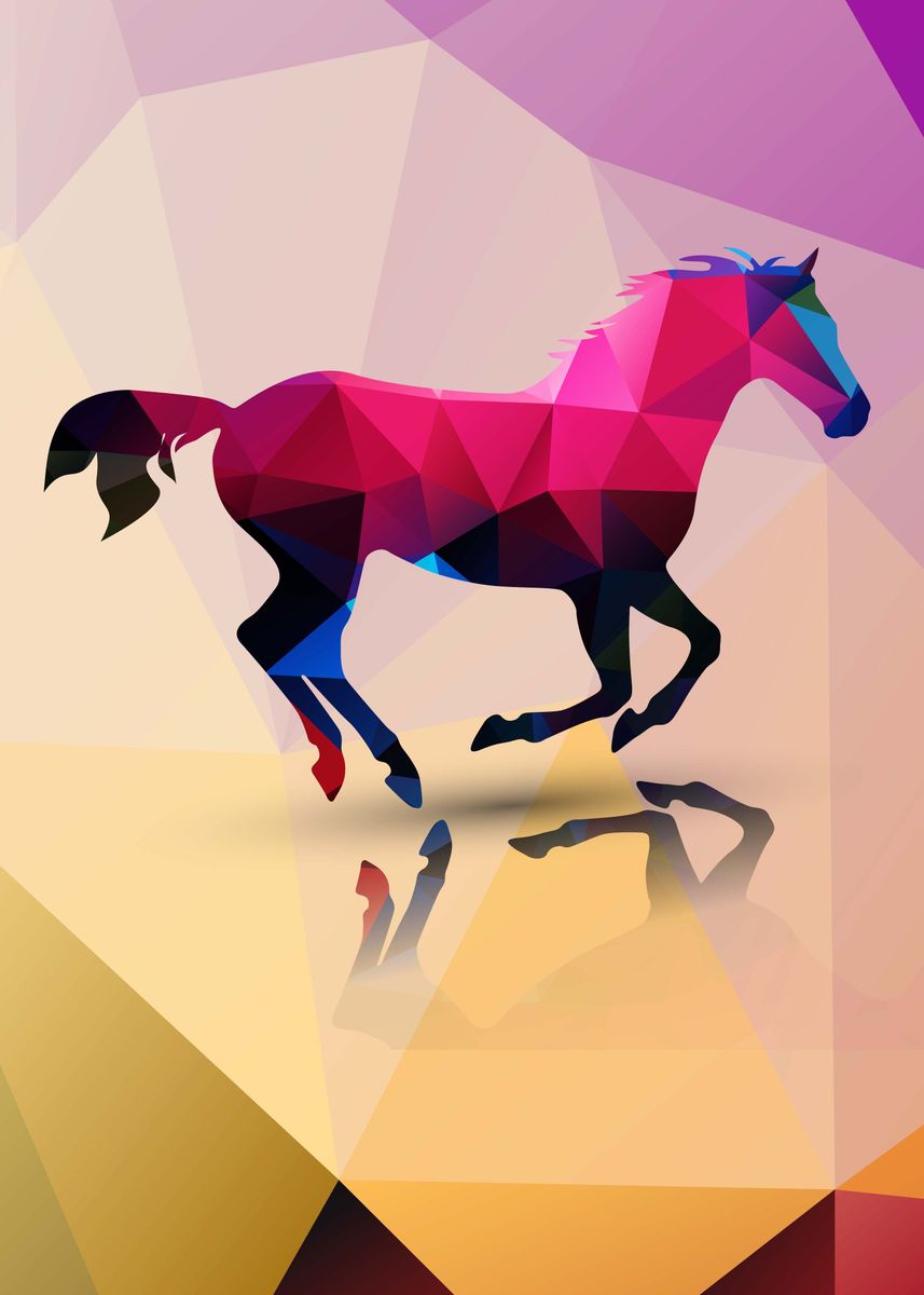 'horse polygon art' Poster by UNIKORN | Displate
